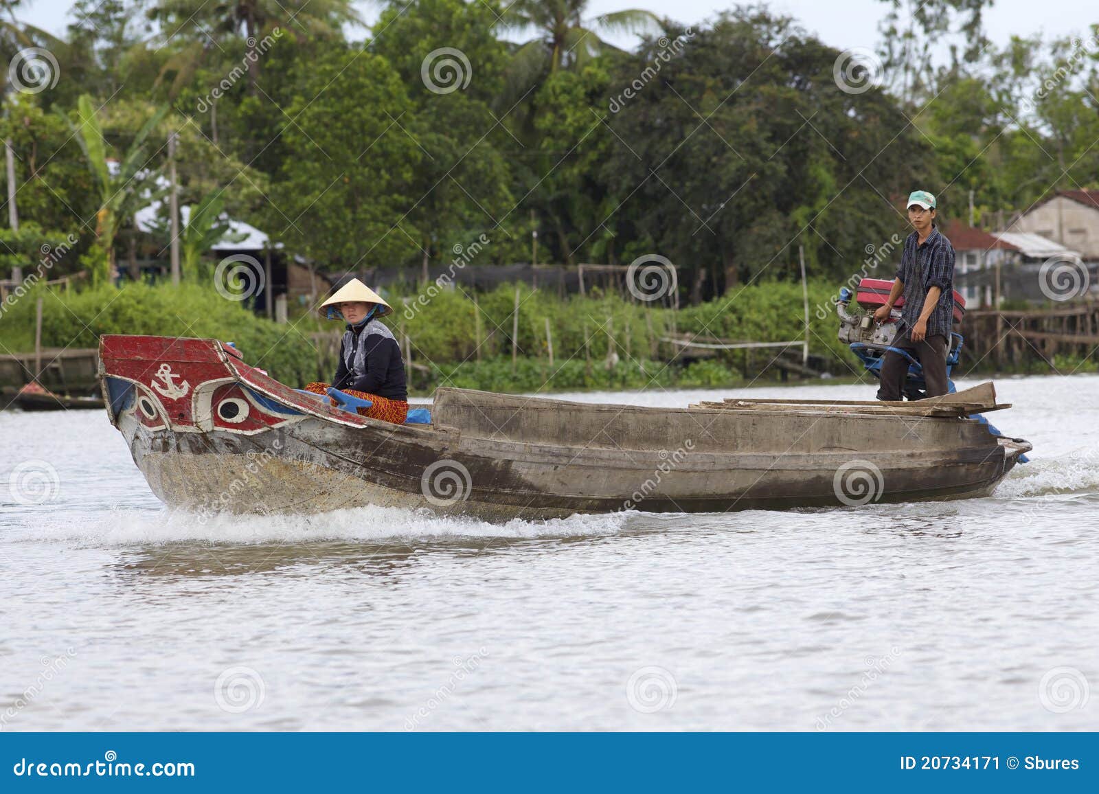 Vietnamese Traditional Boat Editorial Photo - Image of wooden, woman ...