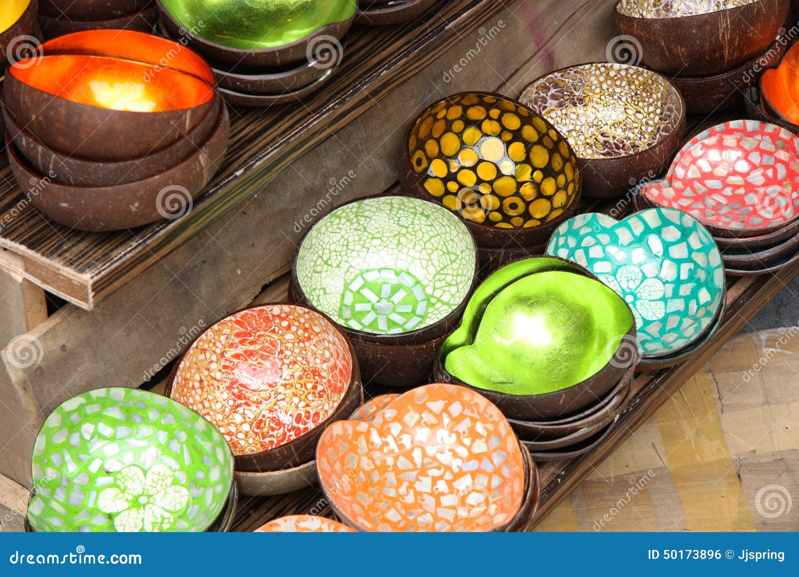 Vietnamese Traditional Bowls Made of Coconut Stock Photo - Image of ...