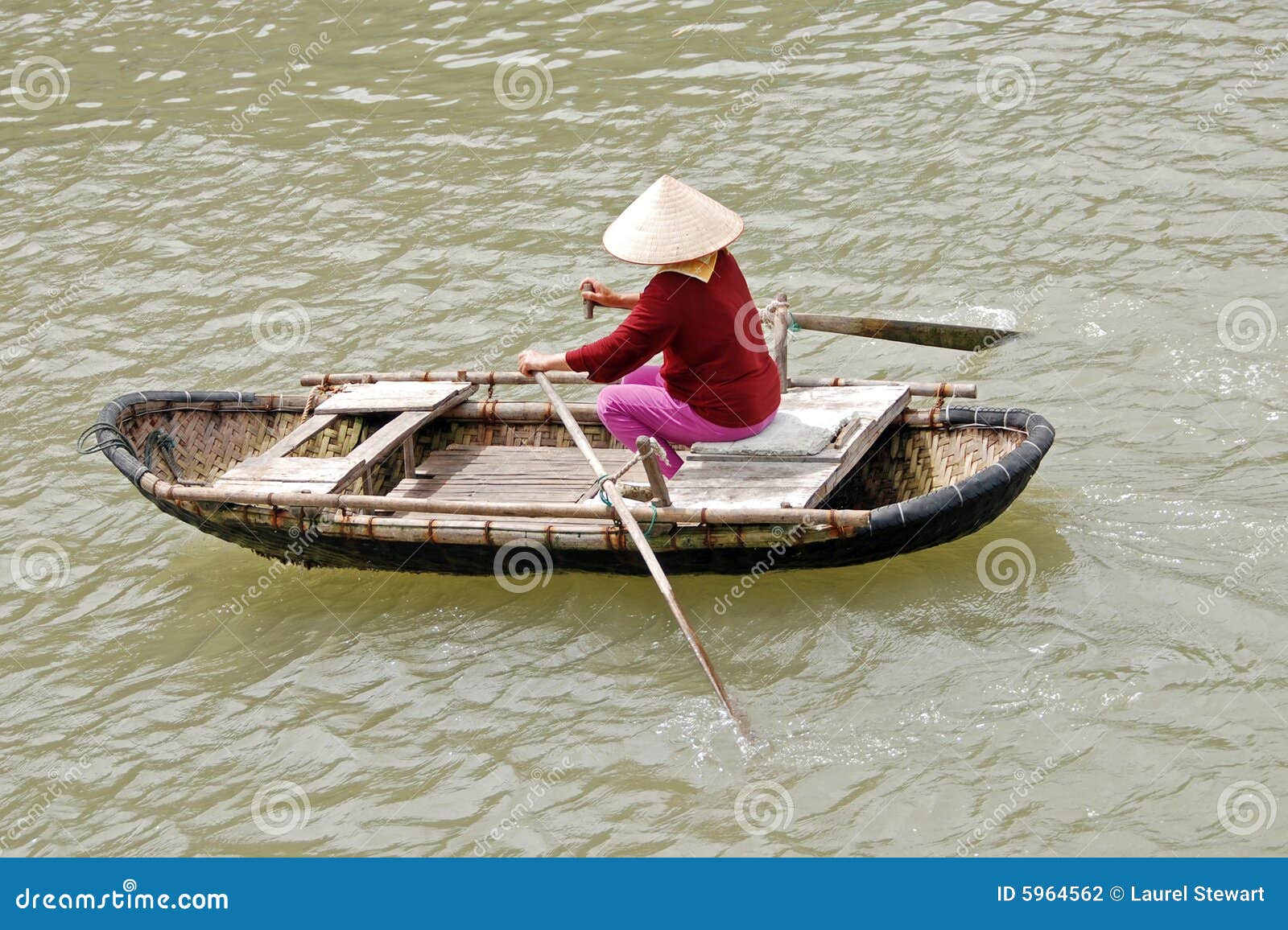 Vietnamese woman rowing stock photo. Image of vietnam - 5964562
