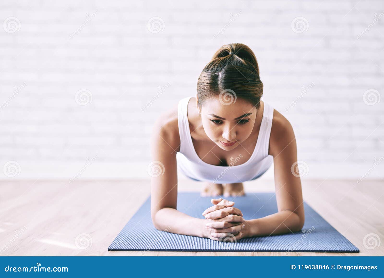 Plank exercise stock photo. Image of female, exercising - 119638046