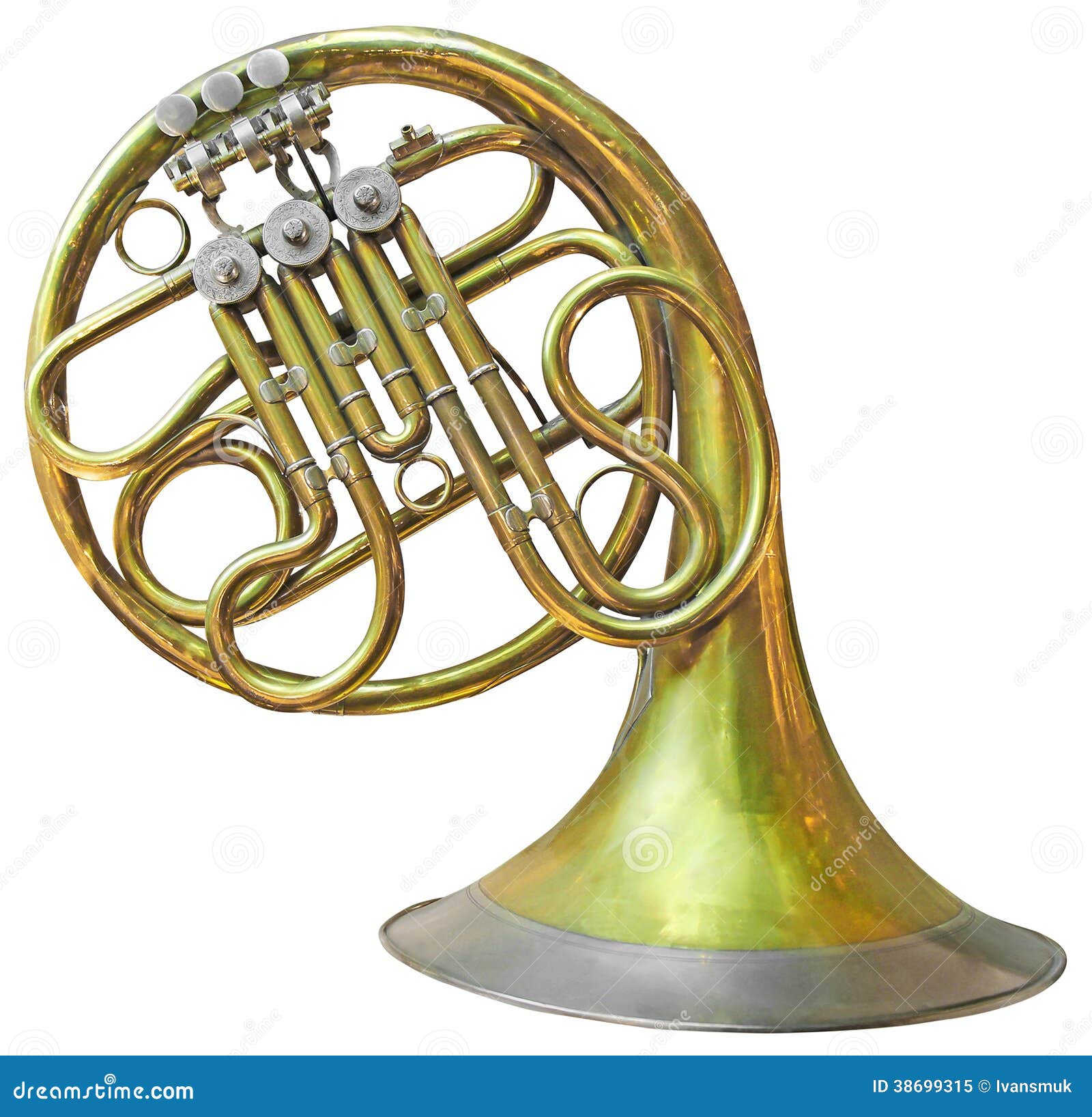 Vieux cor d'harmonie image stock. Image du classique - 38699315