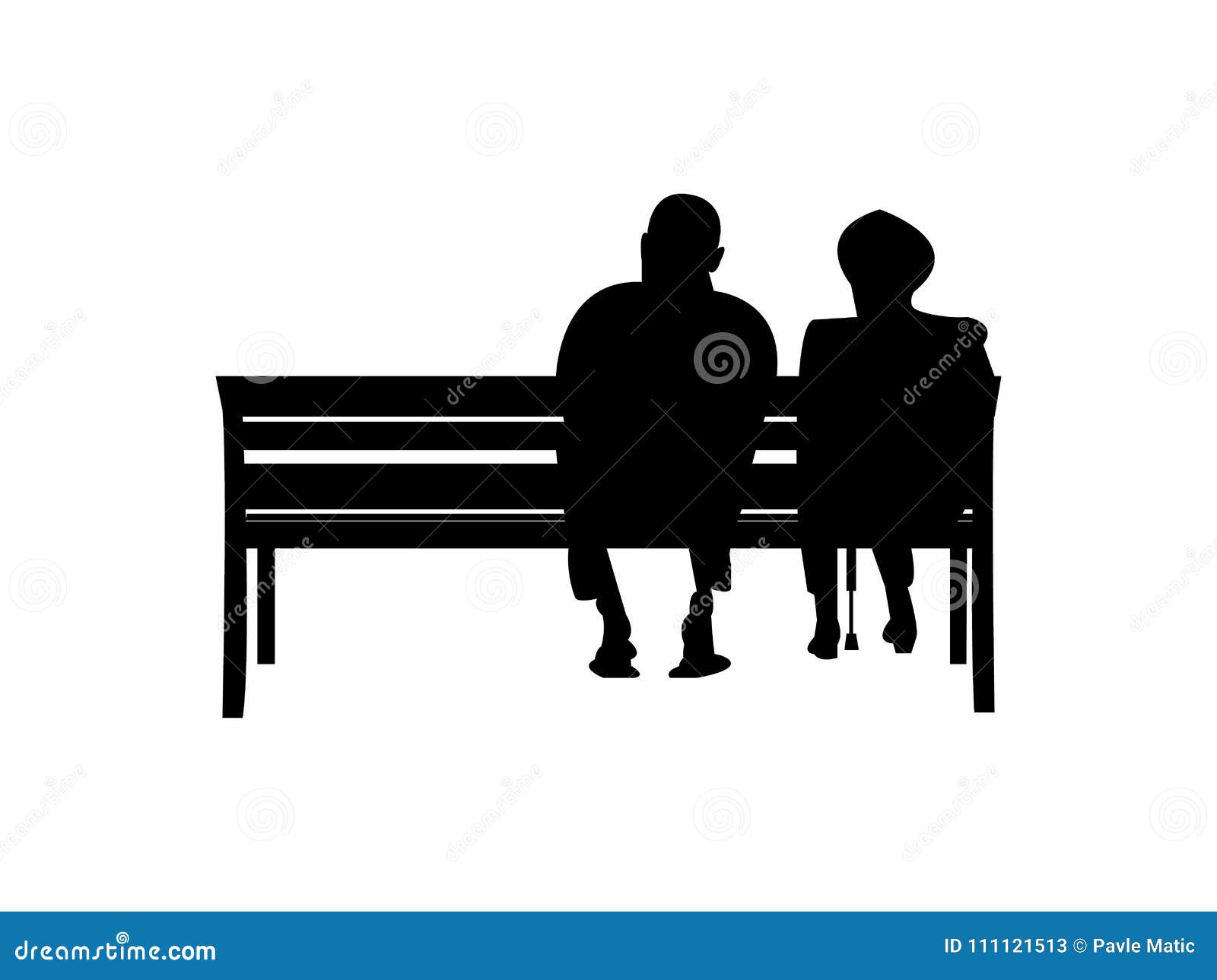 Vieux Couples Sur Un Banc Illustration De Vecteur Illustration Du