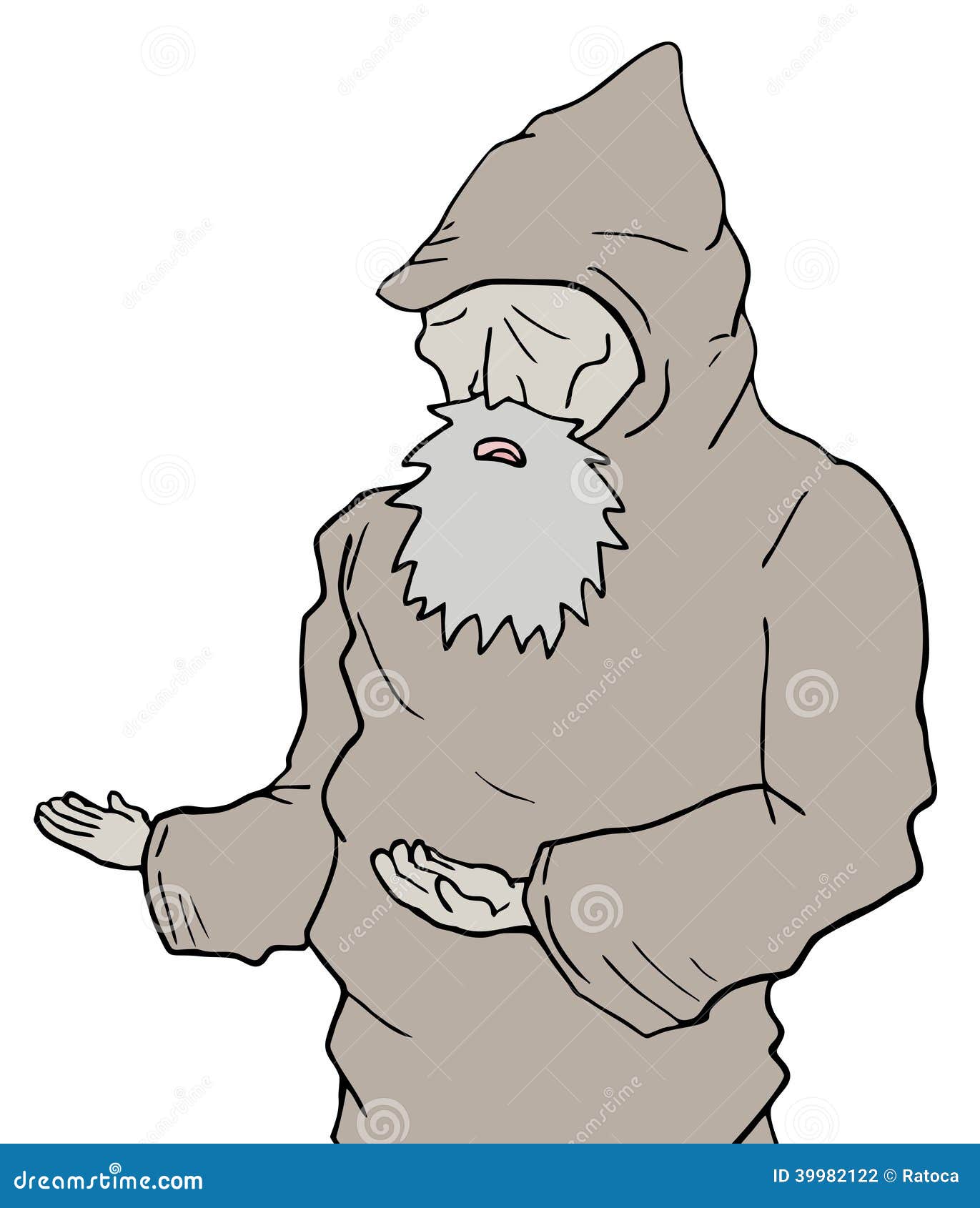 Vieux moine illustration de vecteur. Illustration du drôle - 39982122