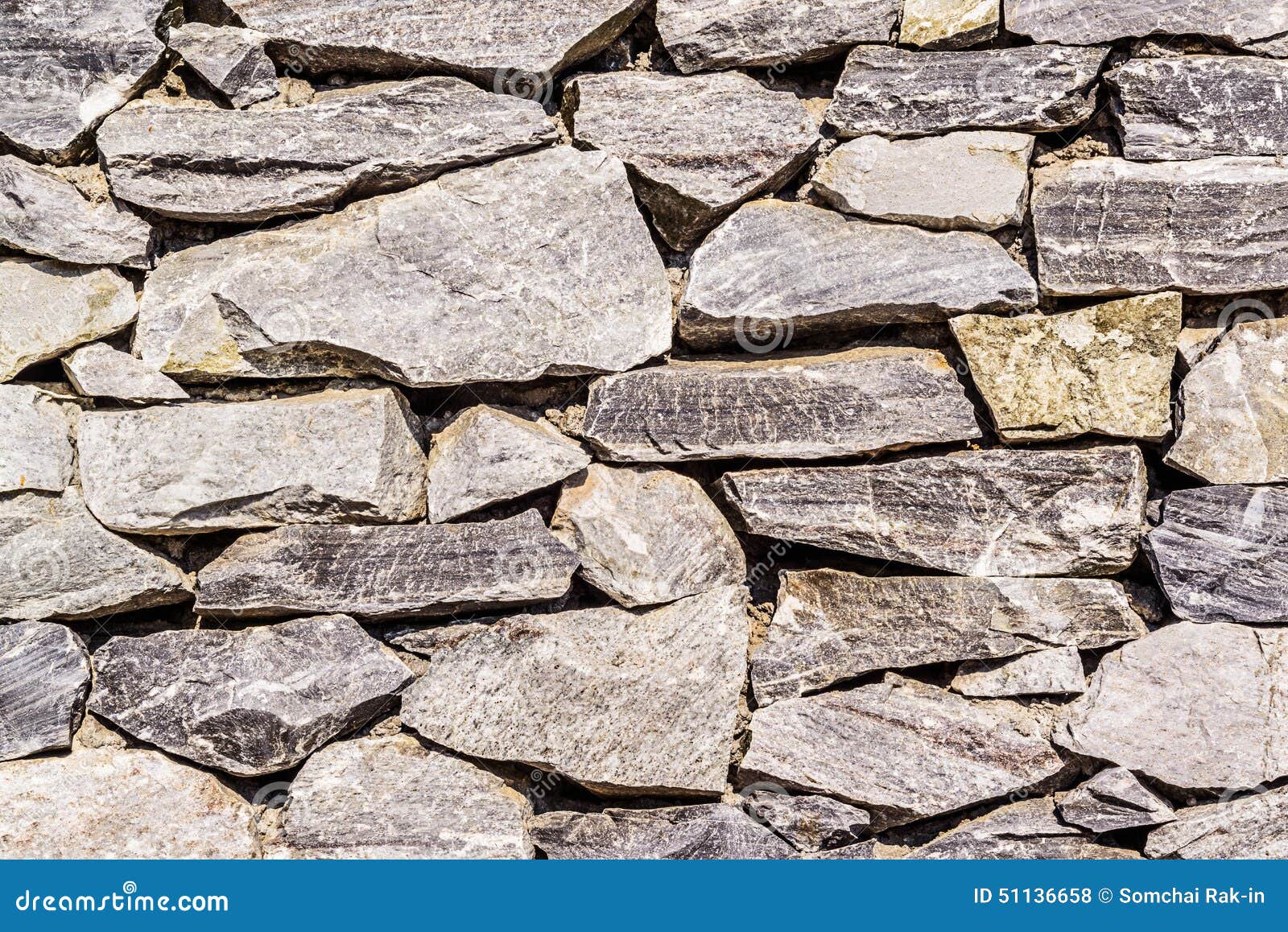 Vieux mur de roche photo stock. Image du blocs, horizontal - 51136658