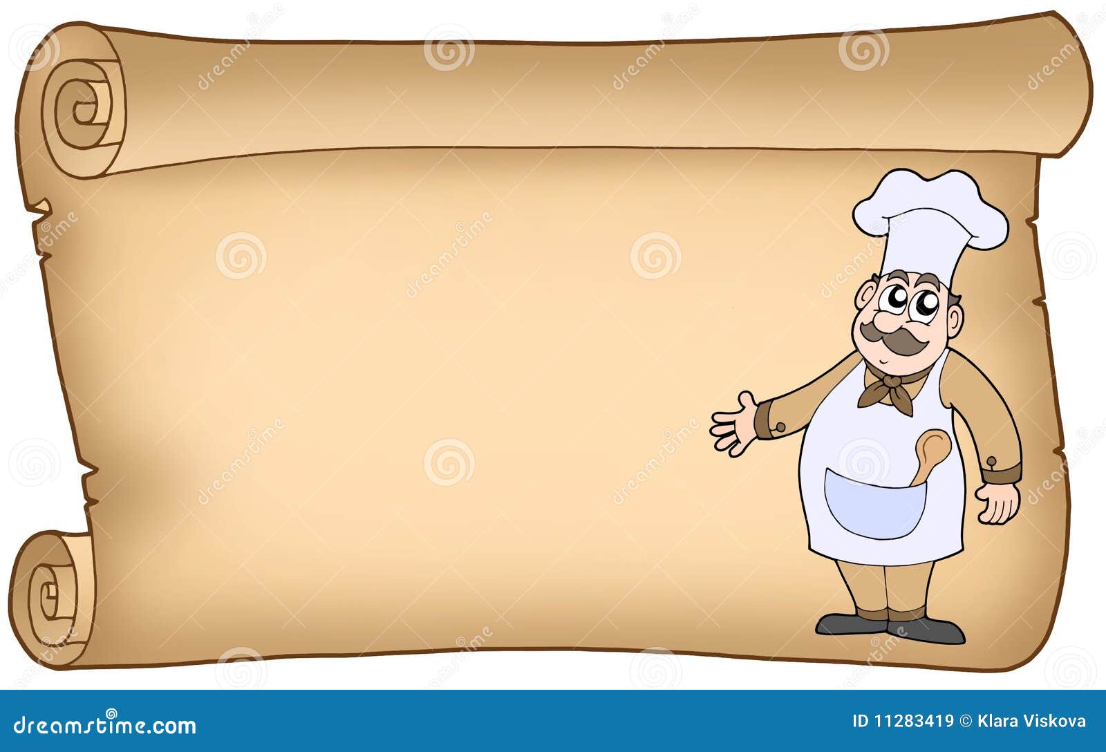 Vieux Parchemin Avec Le Chef Illustration Stock - Illustration du ...