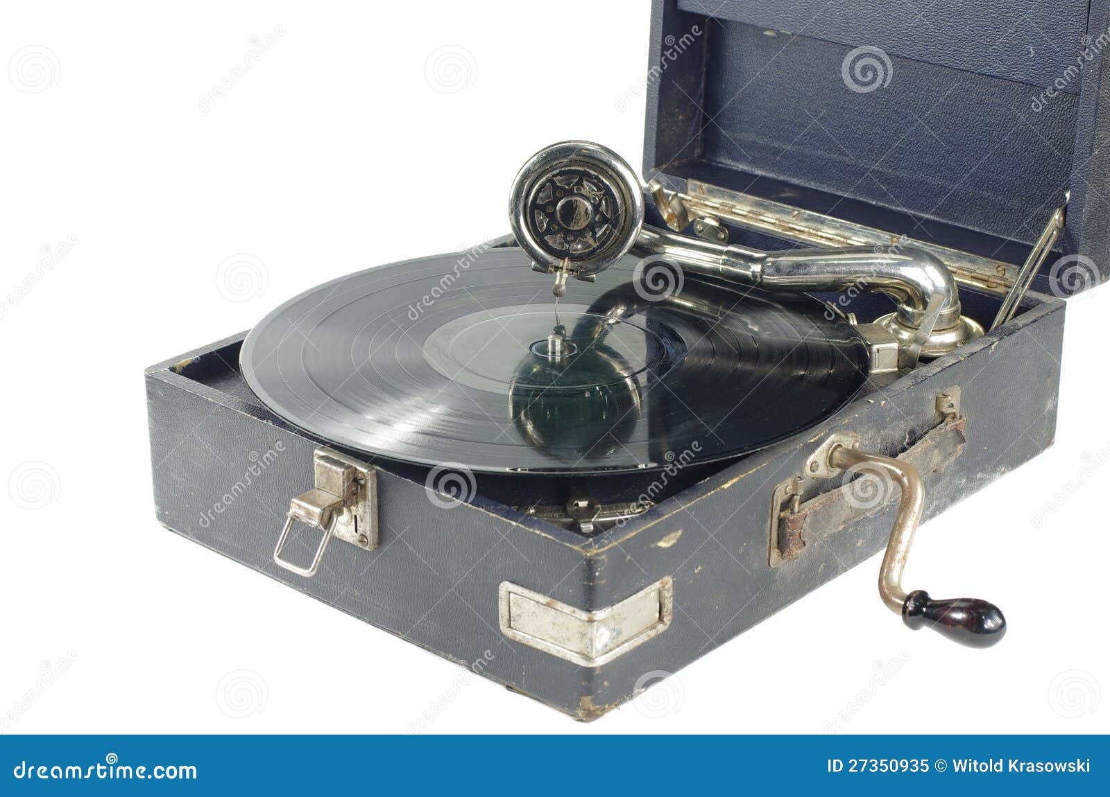 Vieux phonographe image stock. Image du matériel, isolement - 27350935