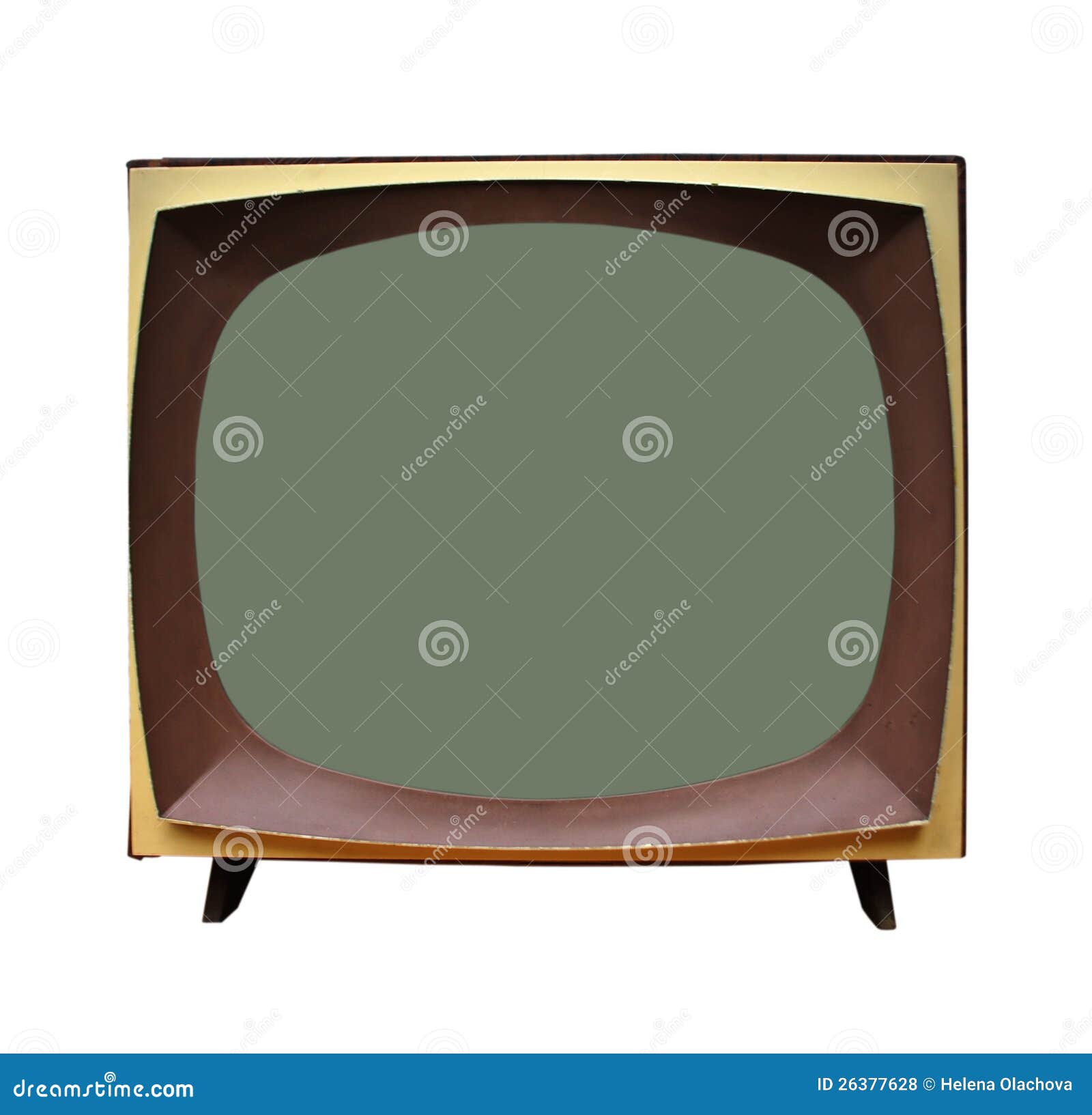 Vieux poste TV photo stock. Image du brun, positionnement - 26377628