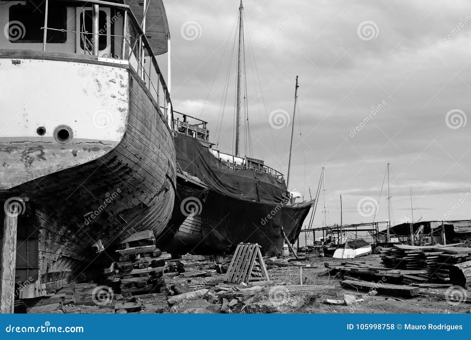 Abandoned Shipyard stock photo. Image of dirty, shipyard - 105998758