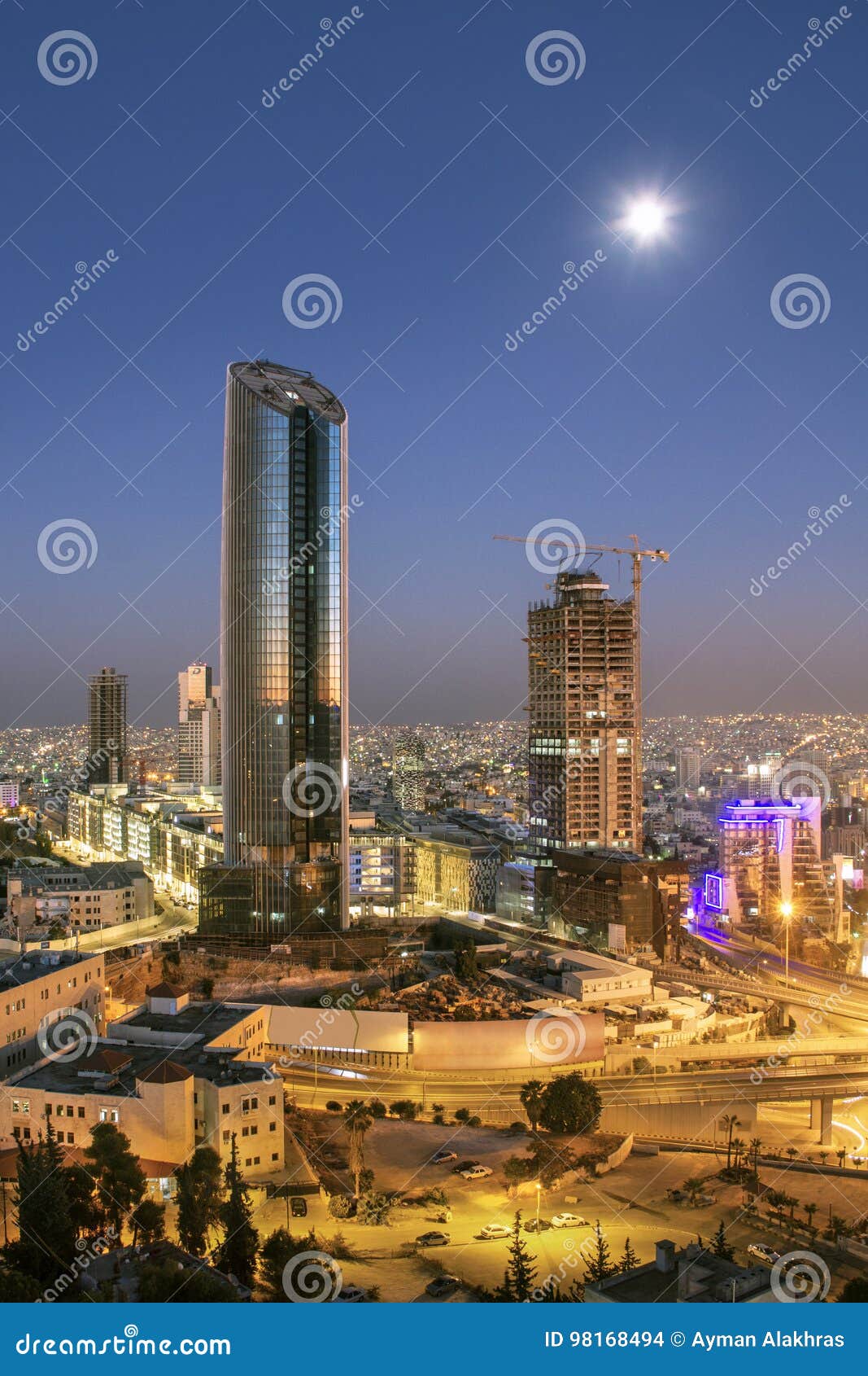 View of Abdali Area in Amman Stock Photo - Image of money, building ...