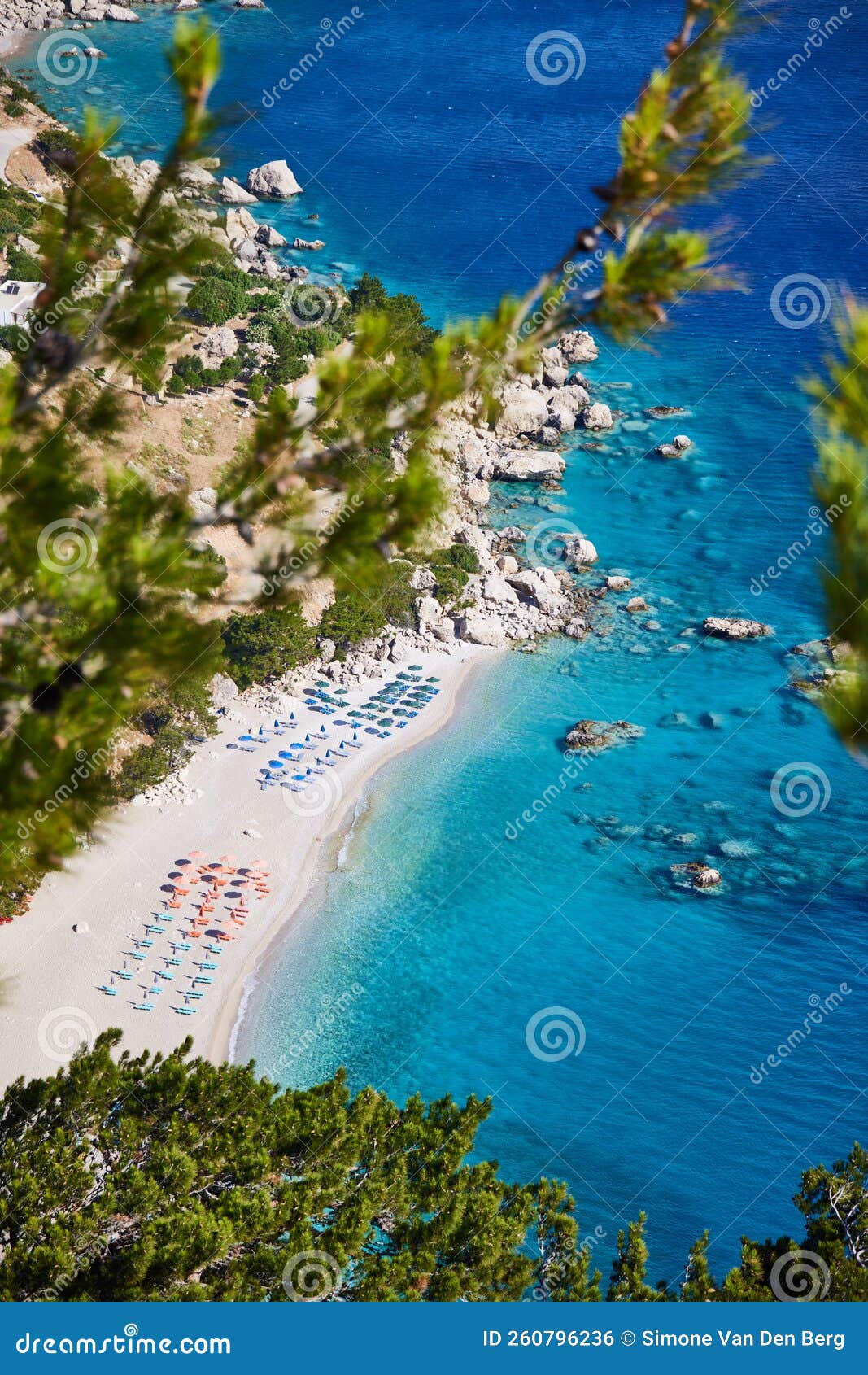 View from Above of Apella Beach on Karpathos Island Stock Photo - Image ...