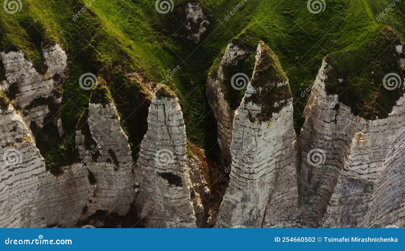 View from Above on the Bizarre Peaks of Sheer Cliffs, Overgrown with ...