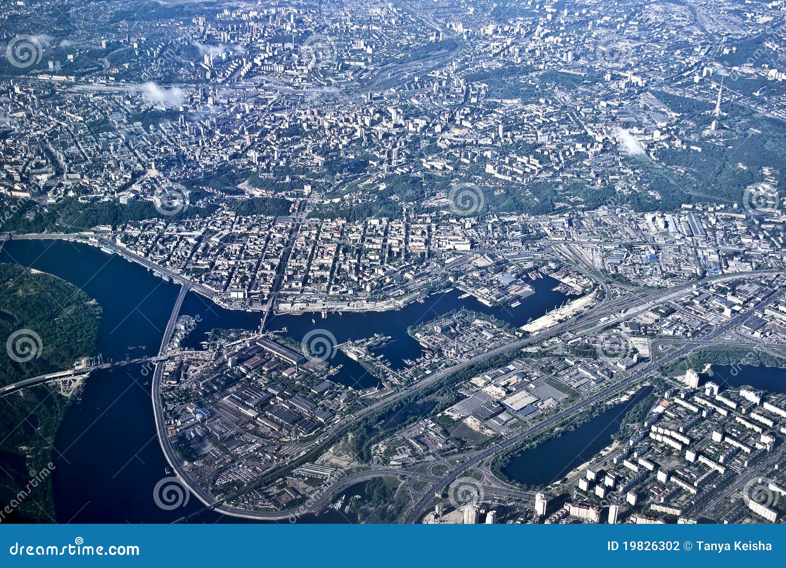 View from Above on City Kyiv Stock Photo - Image of roud, aerial: 19826302