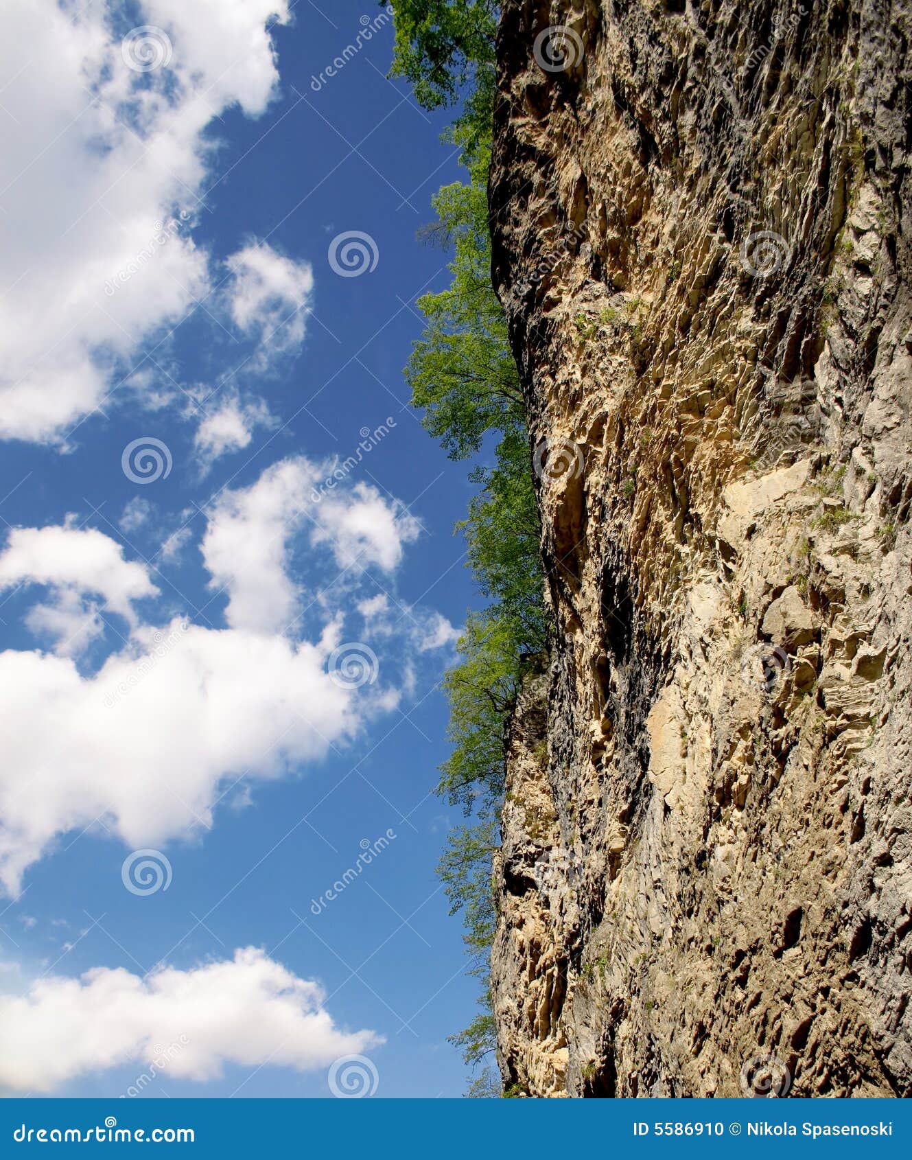 View above the cliff stock photo. Image of clouds, tree - 5586910
