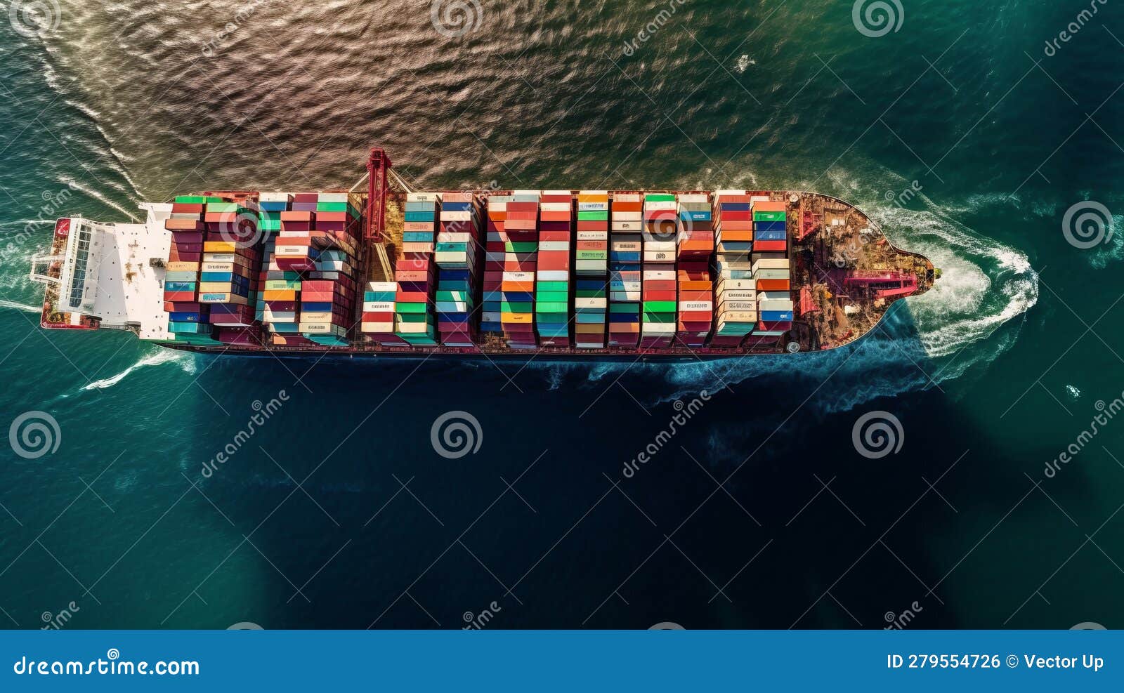 View from Above Container Ship on Ocean. Generative AI Stock ...
