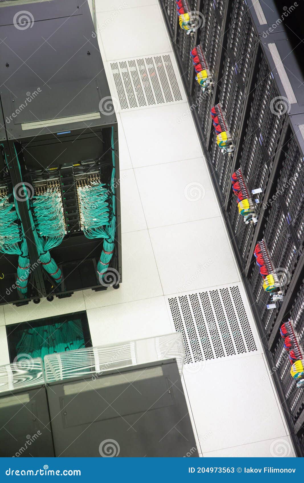 View from Above on Equipment of Data Center Stock Image - Image of ...