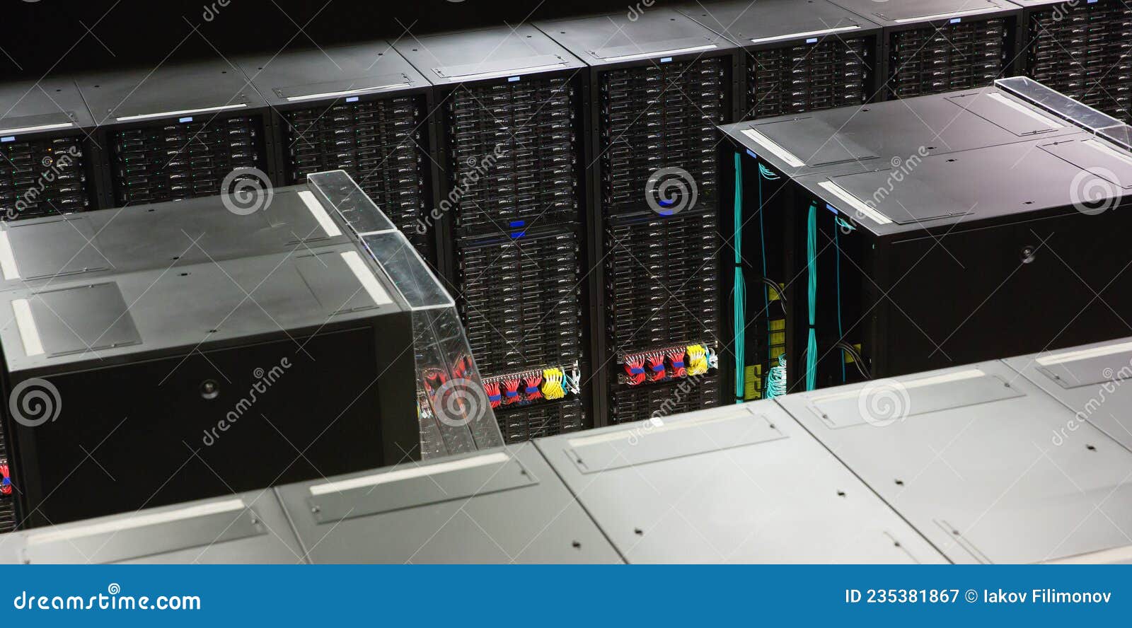 View from Above on Equipment of Data Center Stock Image - Image of ...