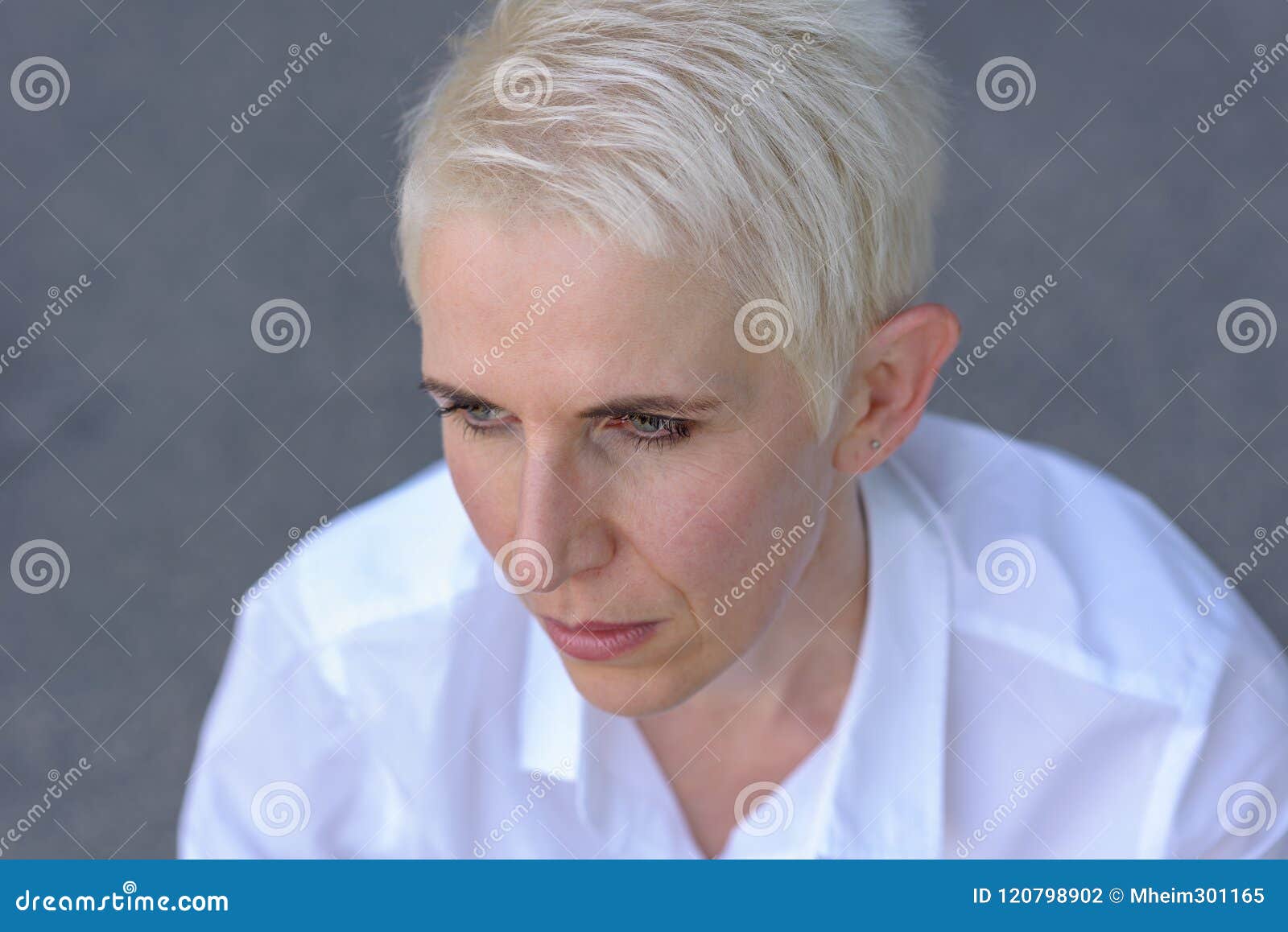 View from Above on the Face of a Woman Stock Photo - Image of aged ...
