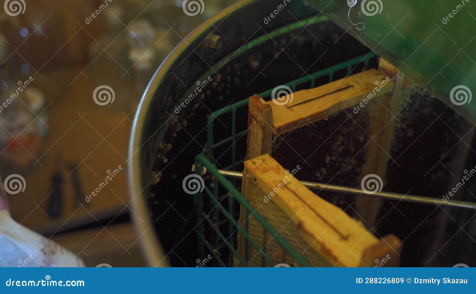 Frames with Honey are Installed in the Honey Extractor. Stock Video ...