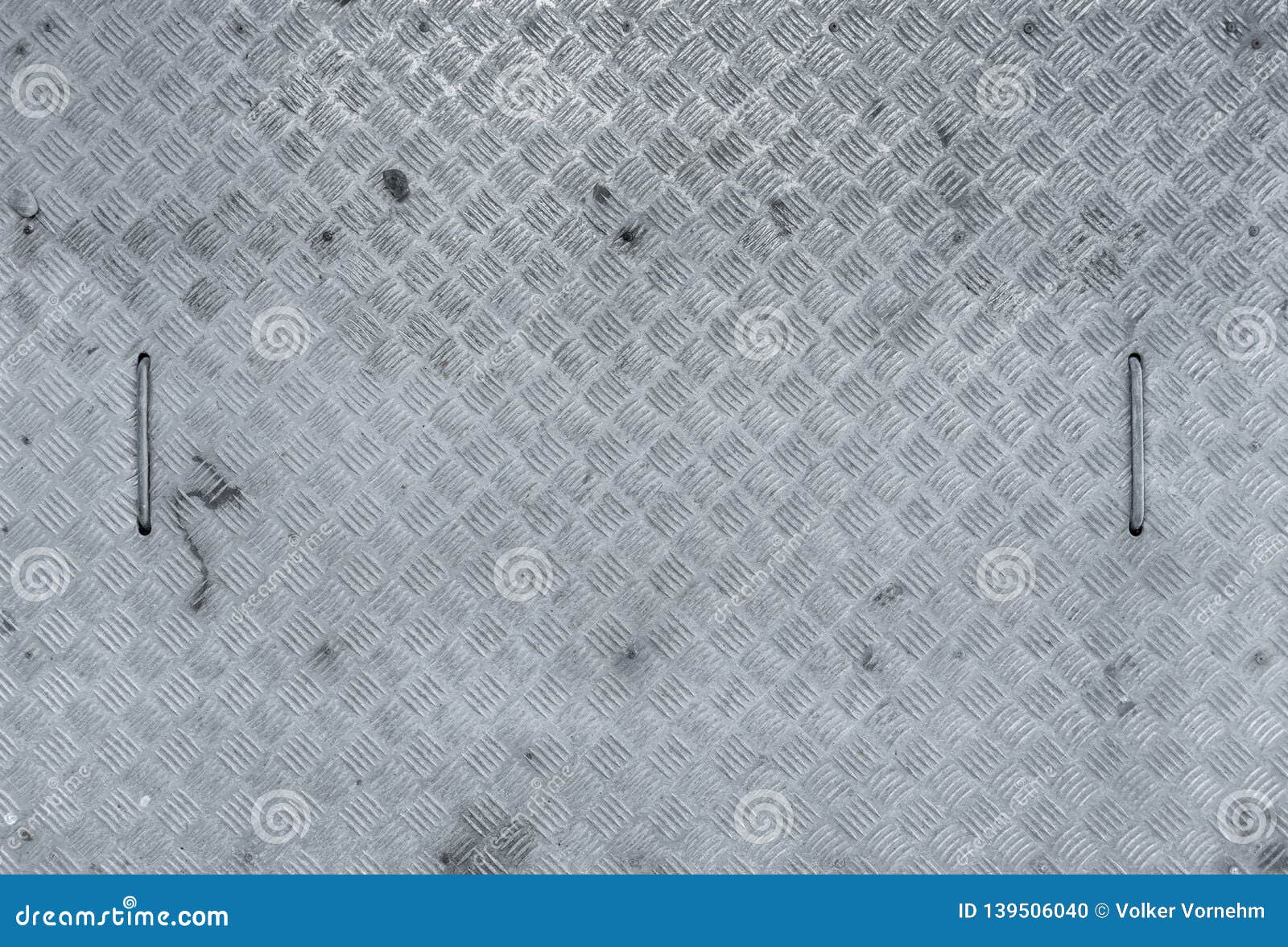 View from Above of a Galvanized, Rectangular Manhole Cover Made of ...