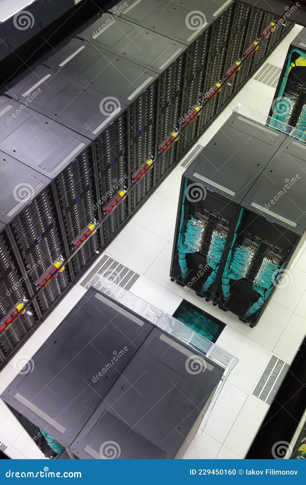 View from Above on Equipment of Data Center Stock Photo - Image of ...