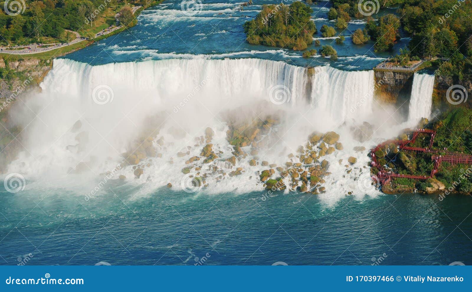 The View from Above is the Incredible Niagara Falls. View of the ...