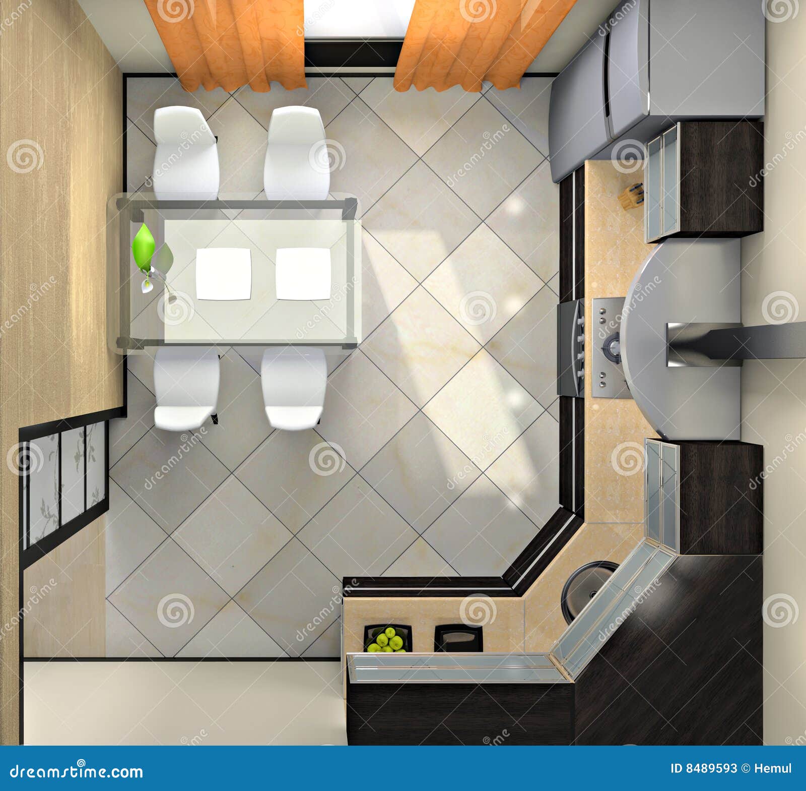 View From Above On The Kitchen Stock Photos - Image: 8489593