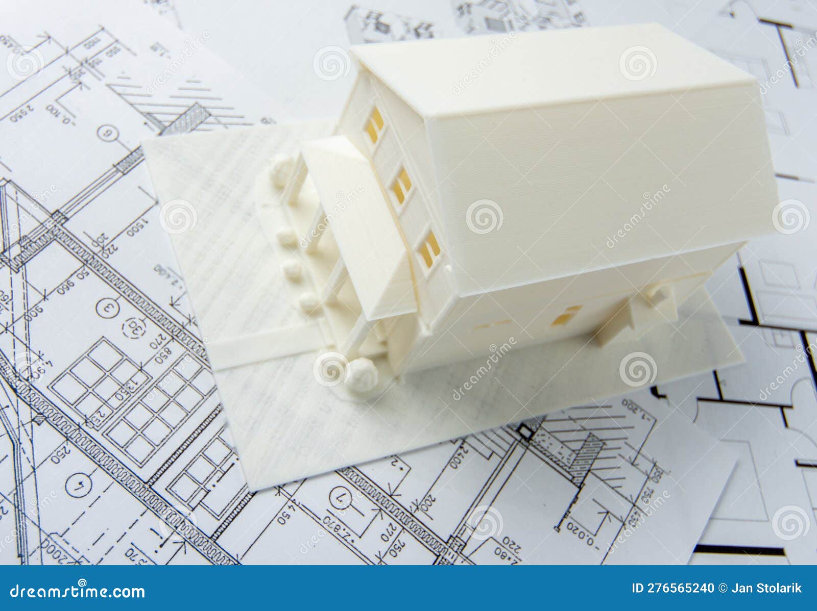 View from Above of Model of the House Printed on a 3D Printer with ...