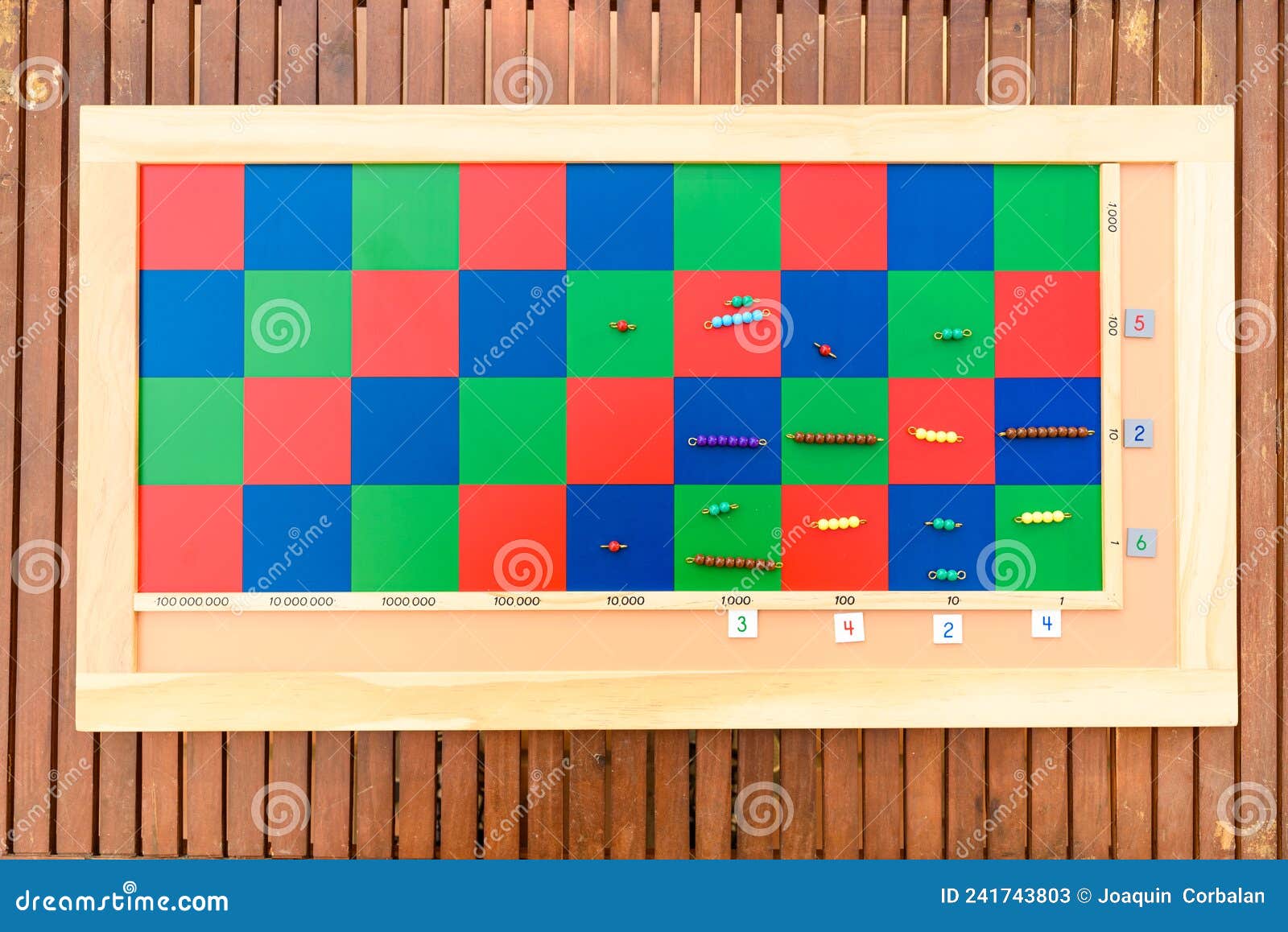 View from Above of a Montessori Checkerboard Stock Image - Image of ...