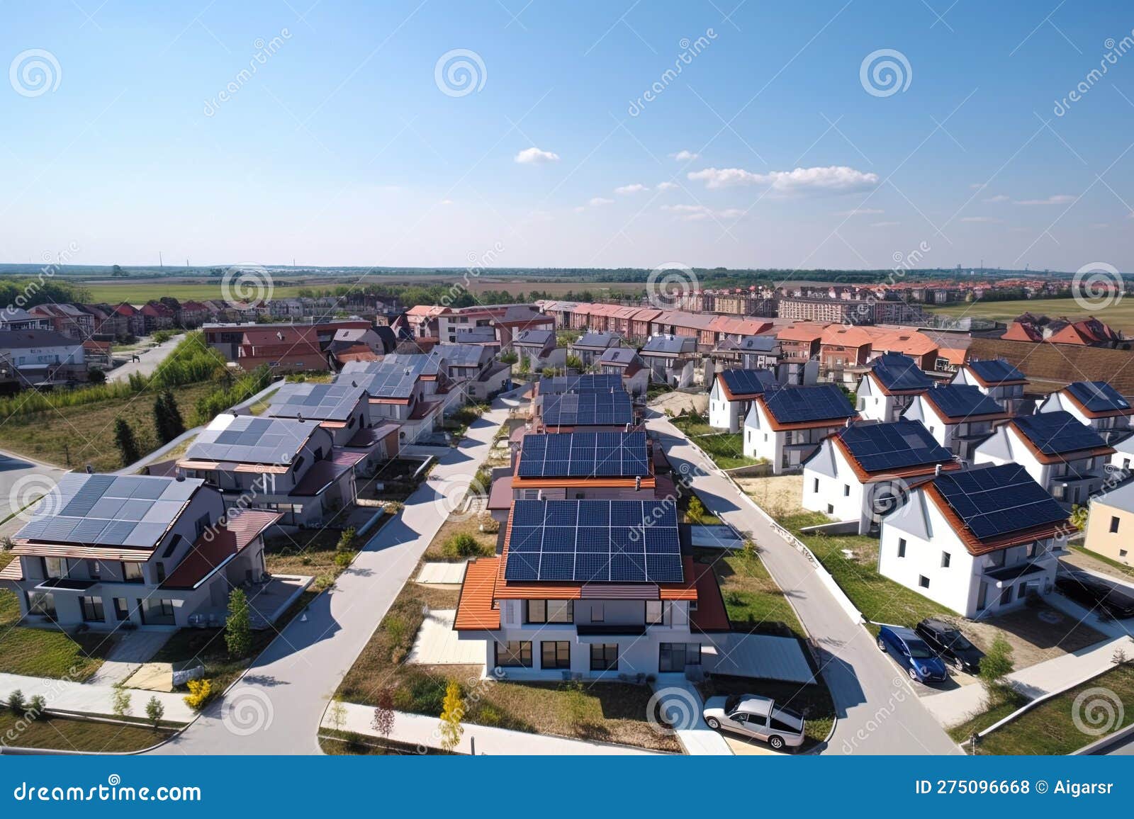 View from Above on Newly Constructed Housing Development. Stock ...