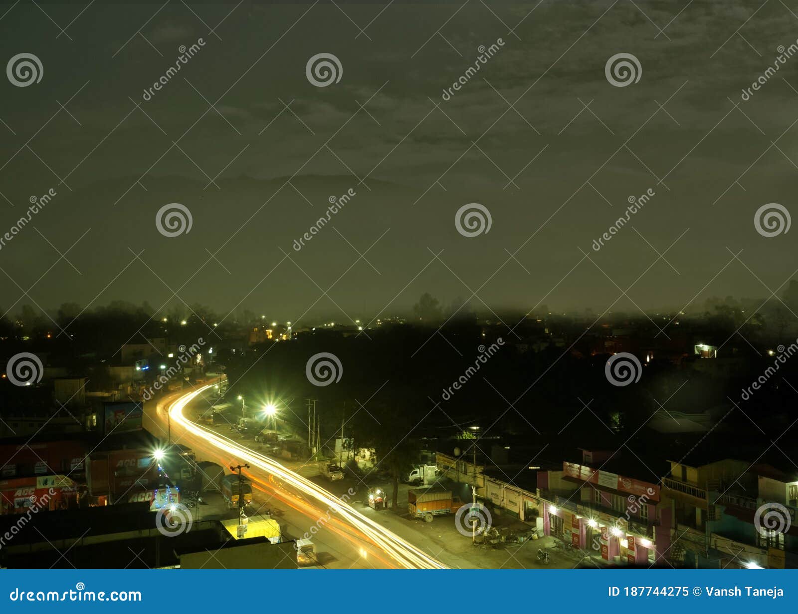 View from Above in the Night. Natural View in Rishikesh India Editorial ...