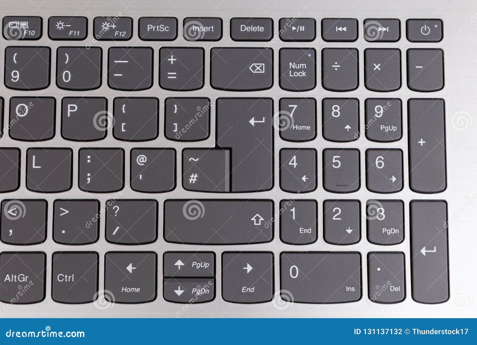 View from Above of Notebook Keyboard Stock Photo - Image of notebook ...