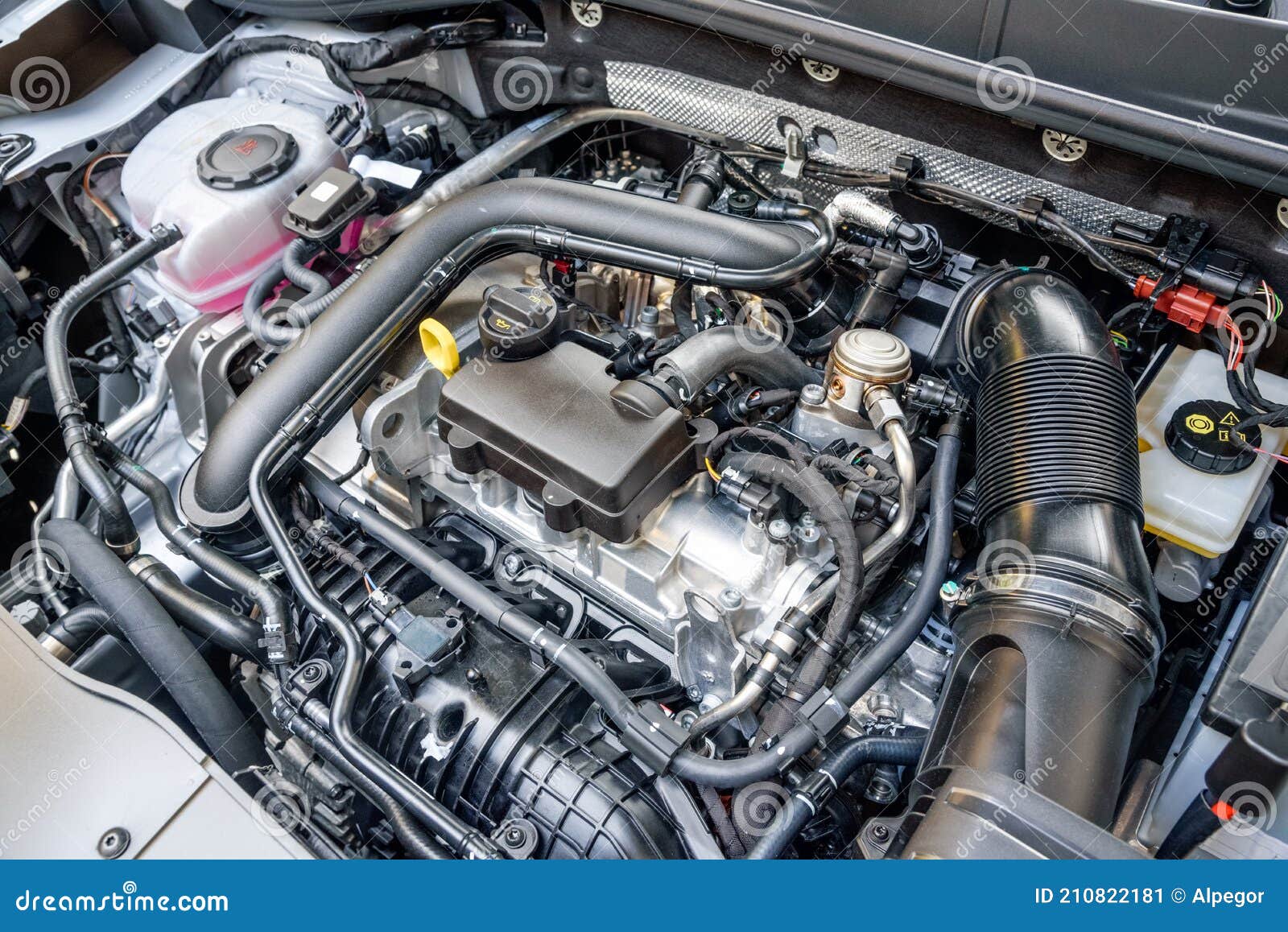 View from Above of a Petrol Car Engine Stock Image - Image of mechanics ...