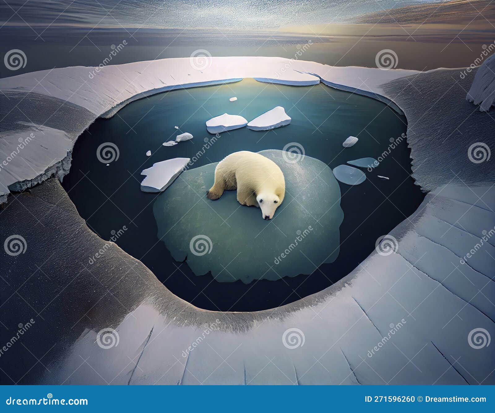 Polar Bear in North Pole. Climate Change, Generative AI Stock ...