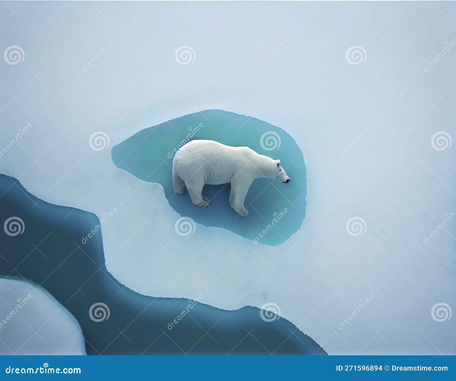 View from Above of Polar Bear in North Pole. Generative AI Stock ...