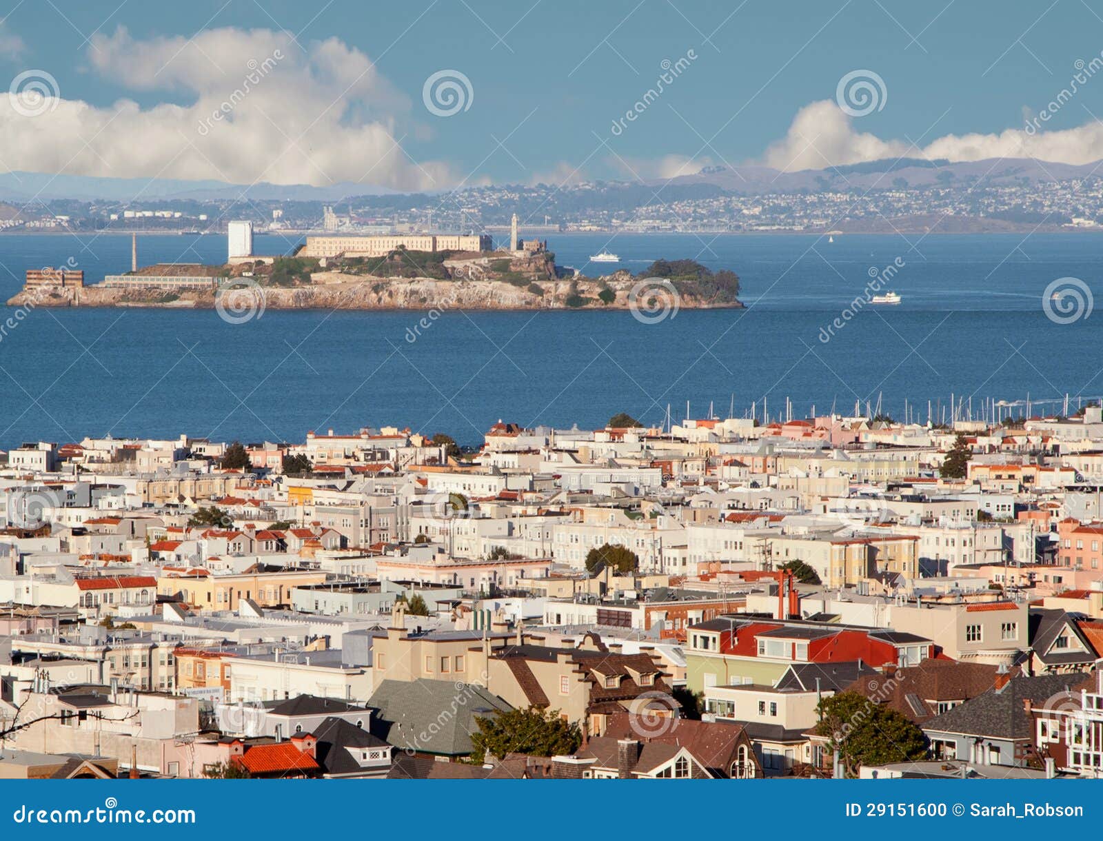 View from Above of San Francisco and Alcatraz Stock Photo - Image of ...