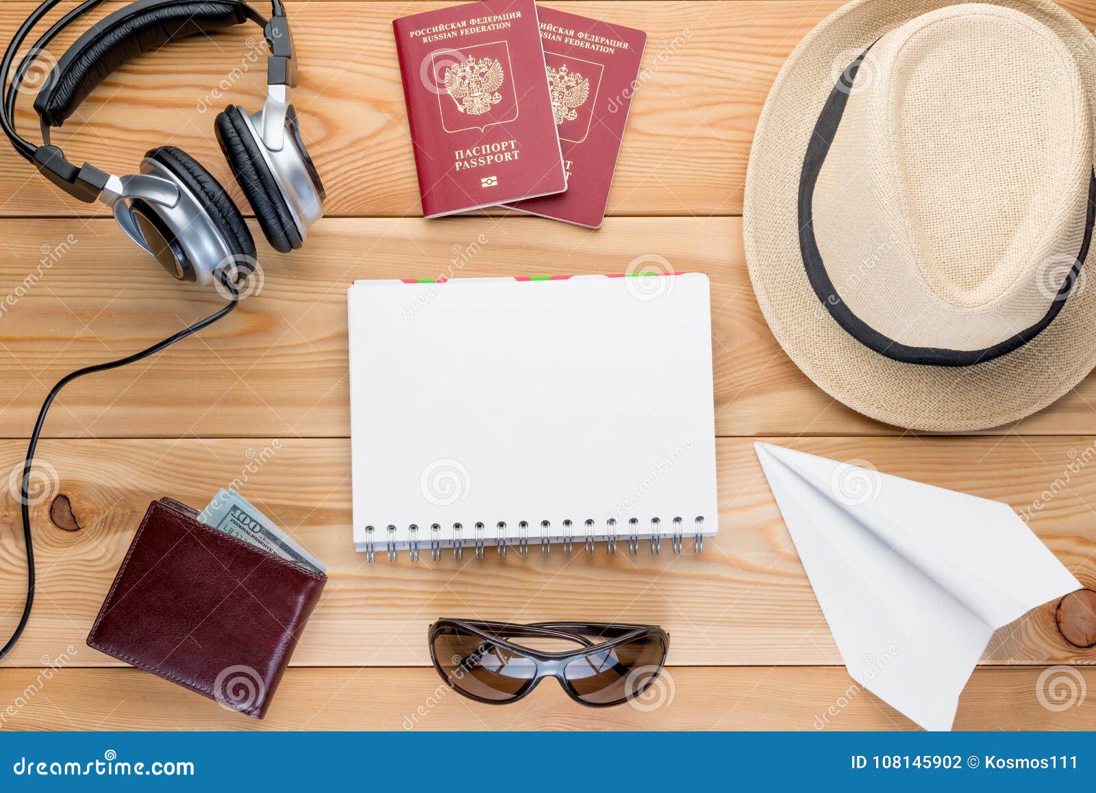 View from Above Set of Objects for Comfortable Travel, Blank in Stock ...