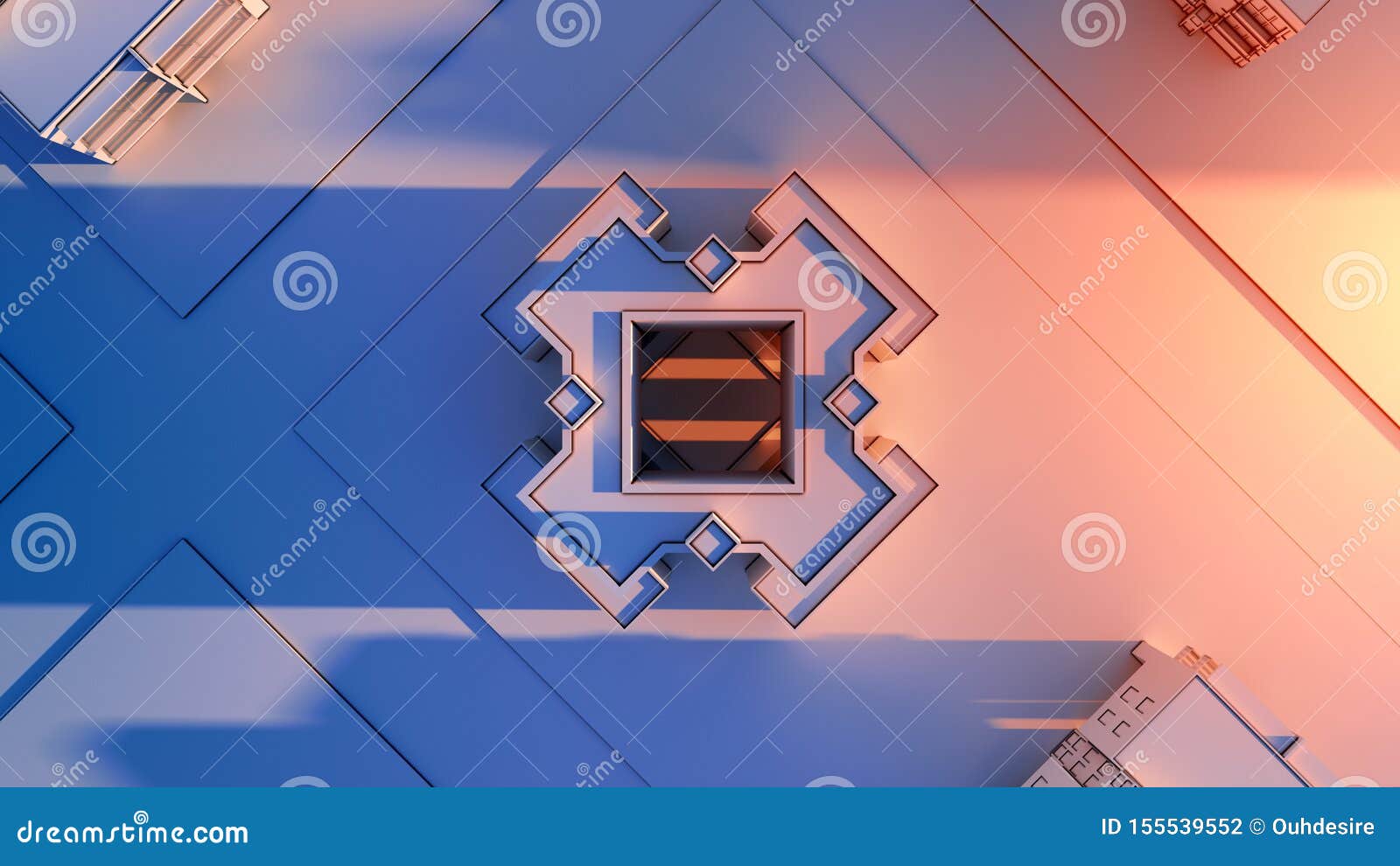 View from Above on Single Building Stock Illustration - Illustration of ...