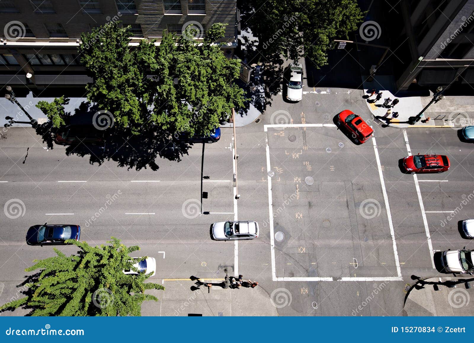 View from above at street stock photo. Image of urban - 15270834