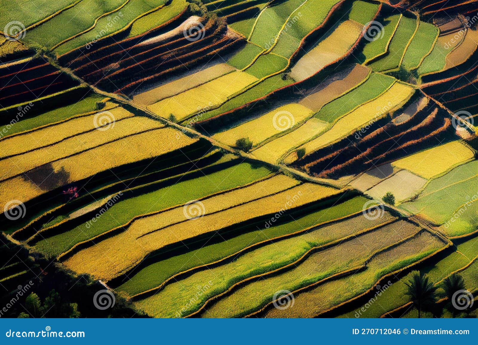 View from Above of a Terraced Rice Field in Bandung, West Java ...