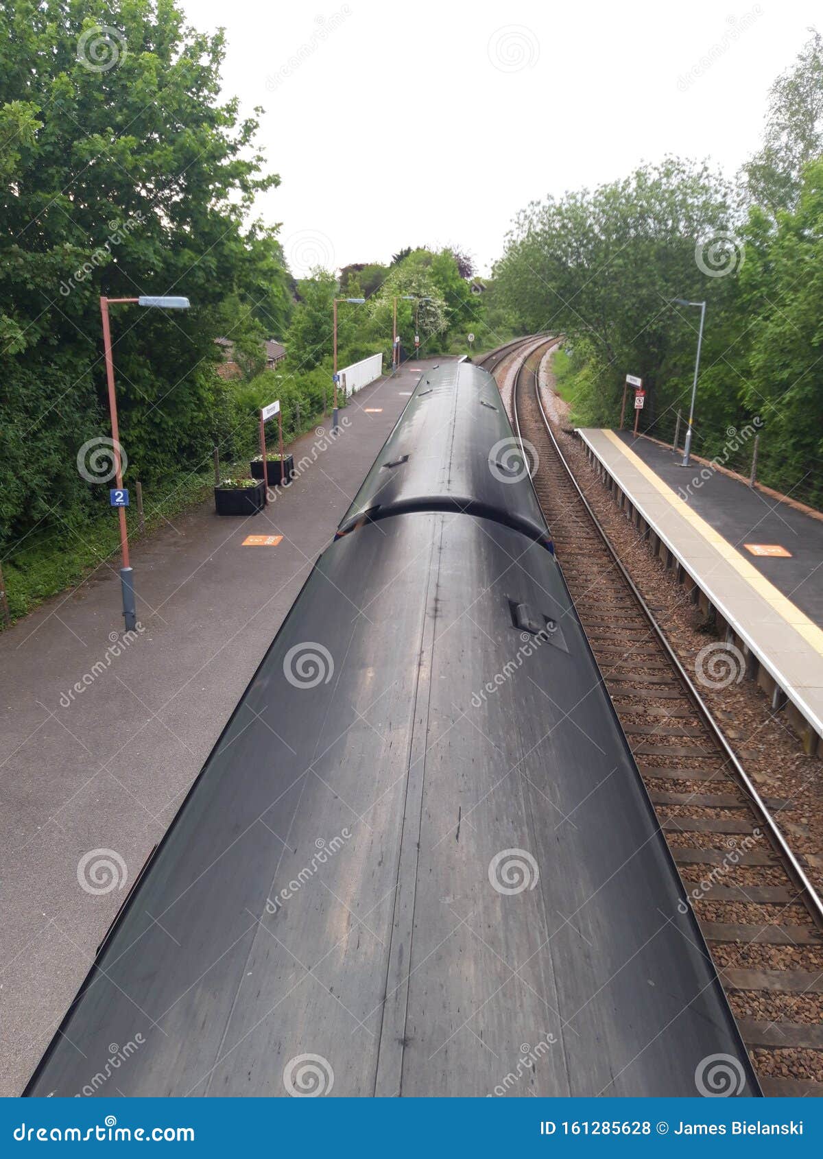 View from Above a Train Leaving the Station Stock Photo - Image of ...