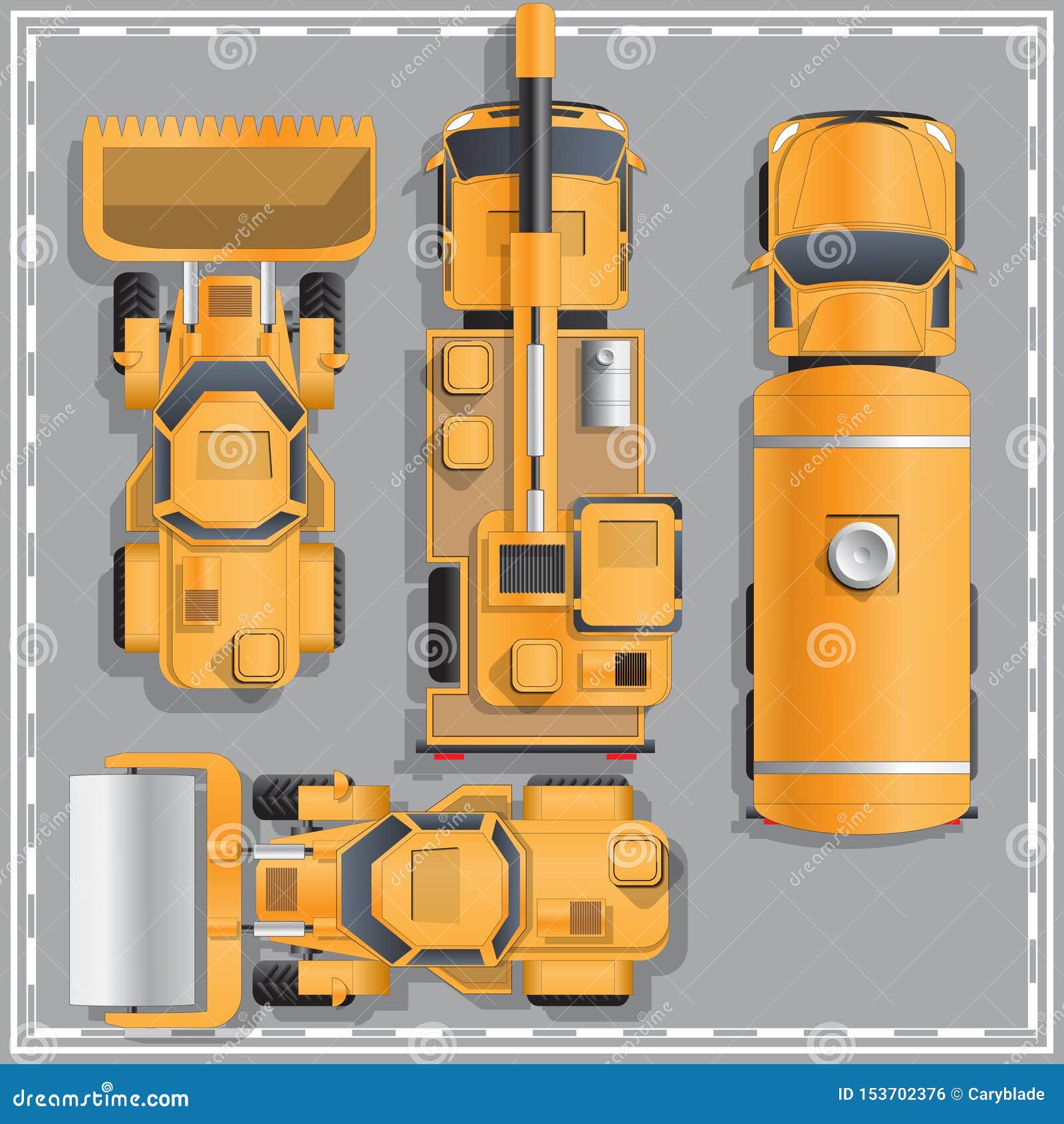 Construction machinery. stock vector. Illustration of builder - 153702376