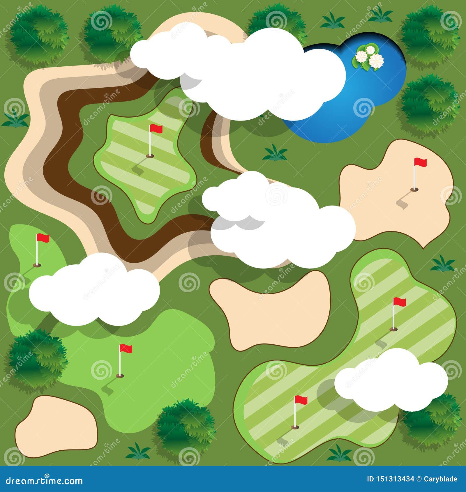Golf course. stock vector. Illustration of green, golf - 151313434