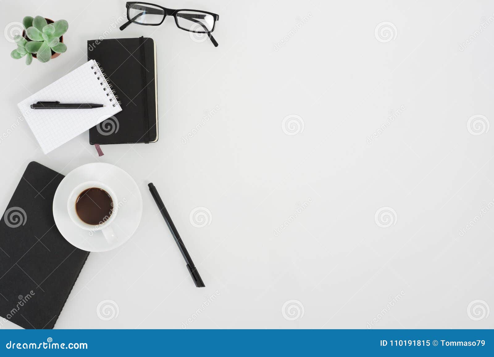 High Angle View of a Modern Office Work Table Stock Image - Image of ...