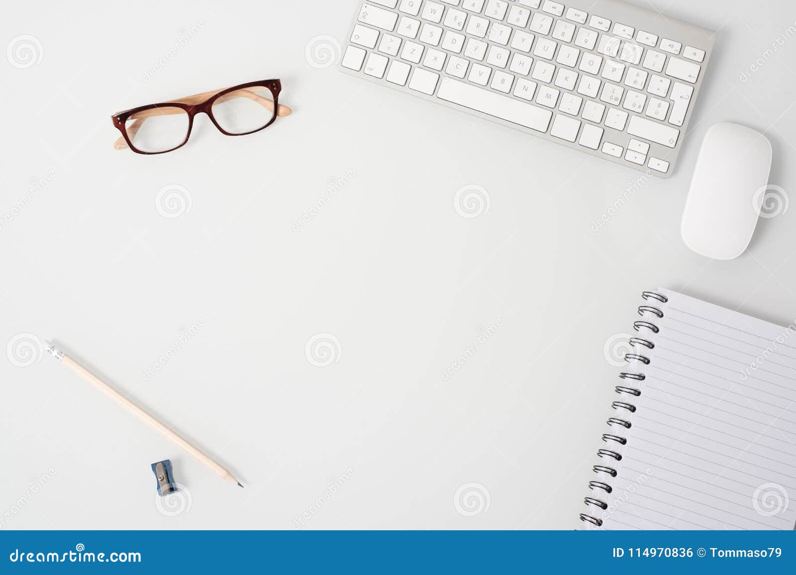 High Angle View of a Modern Office Work Table Stock Photo - Image of ...