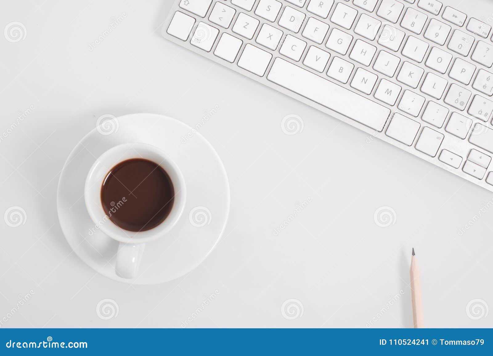 View from Above of White Office Desk Stock Image - Image of high, copy ...