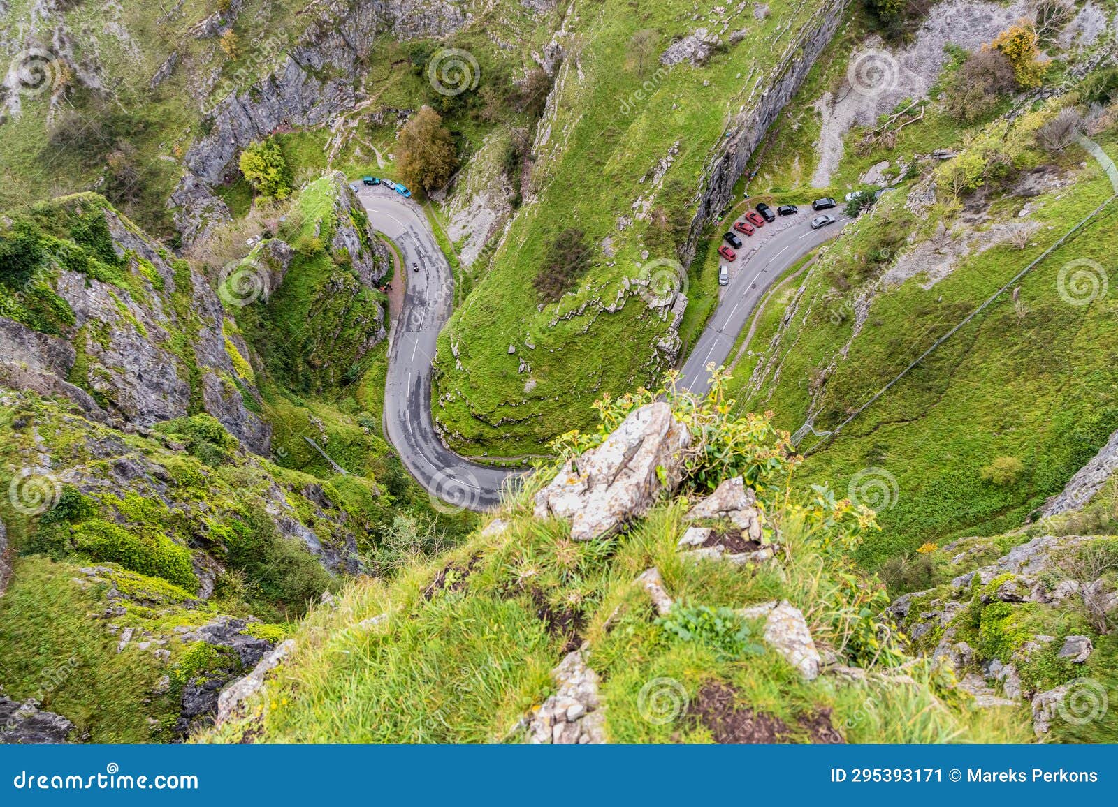 View from Above of Winding Road Cheddar Gorge in Somerset Stock Image ...