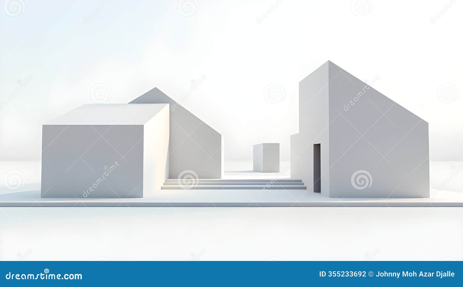 Abstract Render of Modular, Minimalist Housing Units with Bold Angles ...