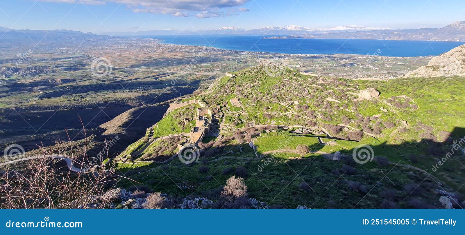 View from the Acrocorinth the Acropolis of Ancient Corinth Stock Image ...