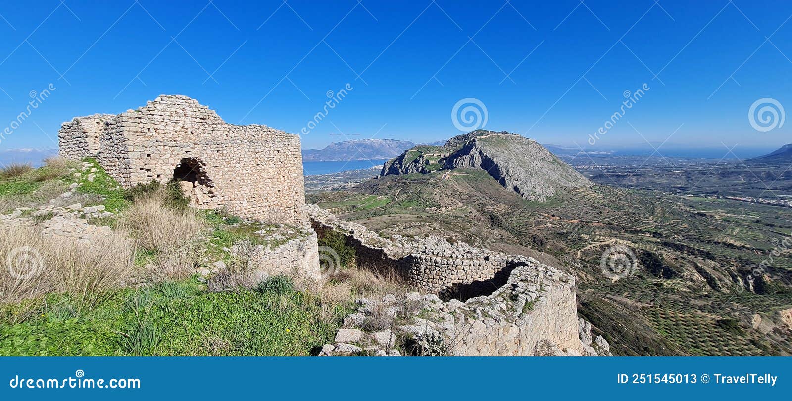 View from the Acrocorinth the Acropolis of Ancient Corinth Stock Image ...