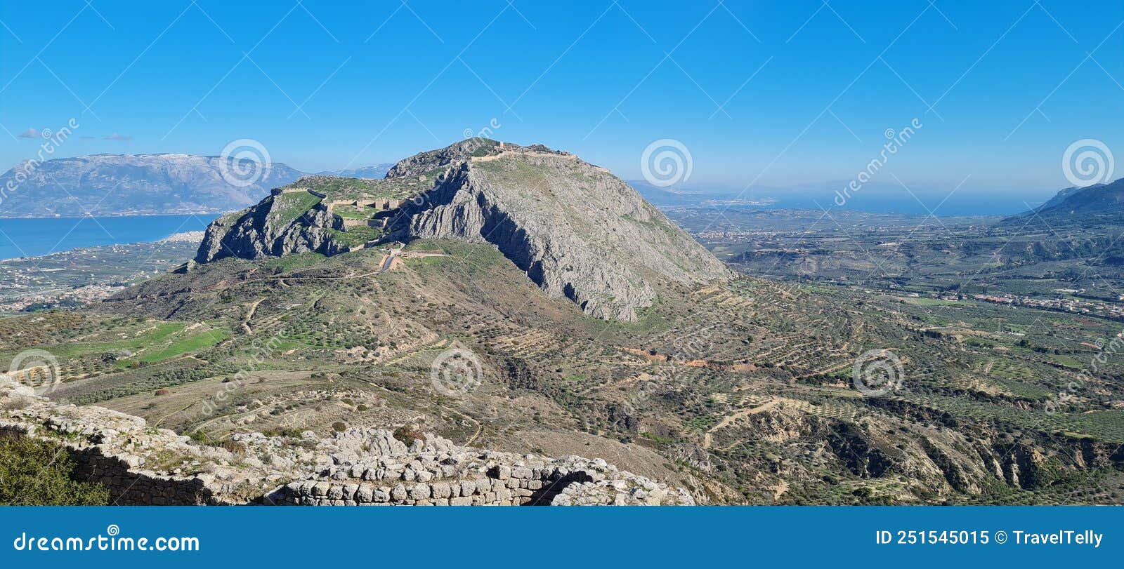 View from the Acrocorinth the Acropolis of Ancient Corinth Stock Image ...